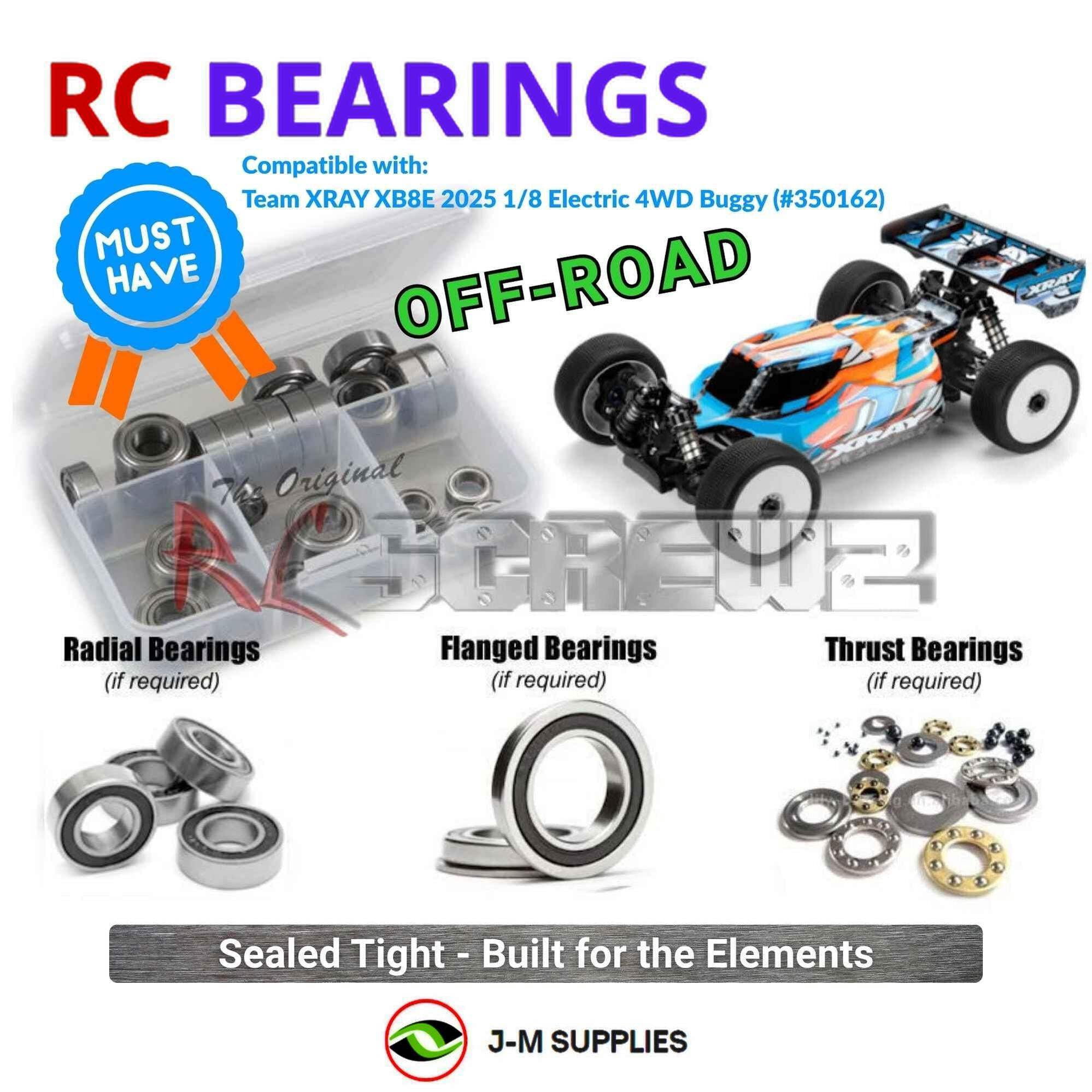 RCScrewZ Rubber Shielded Bearings xra173r for Team XRAY XB8E 2025 1/8th ...