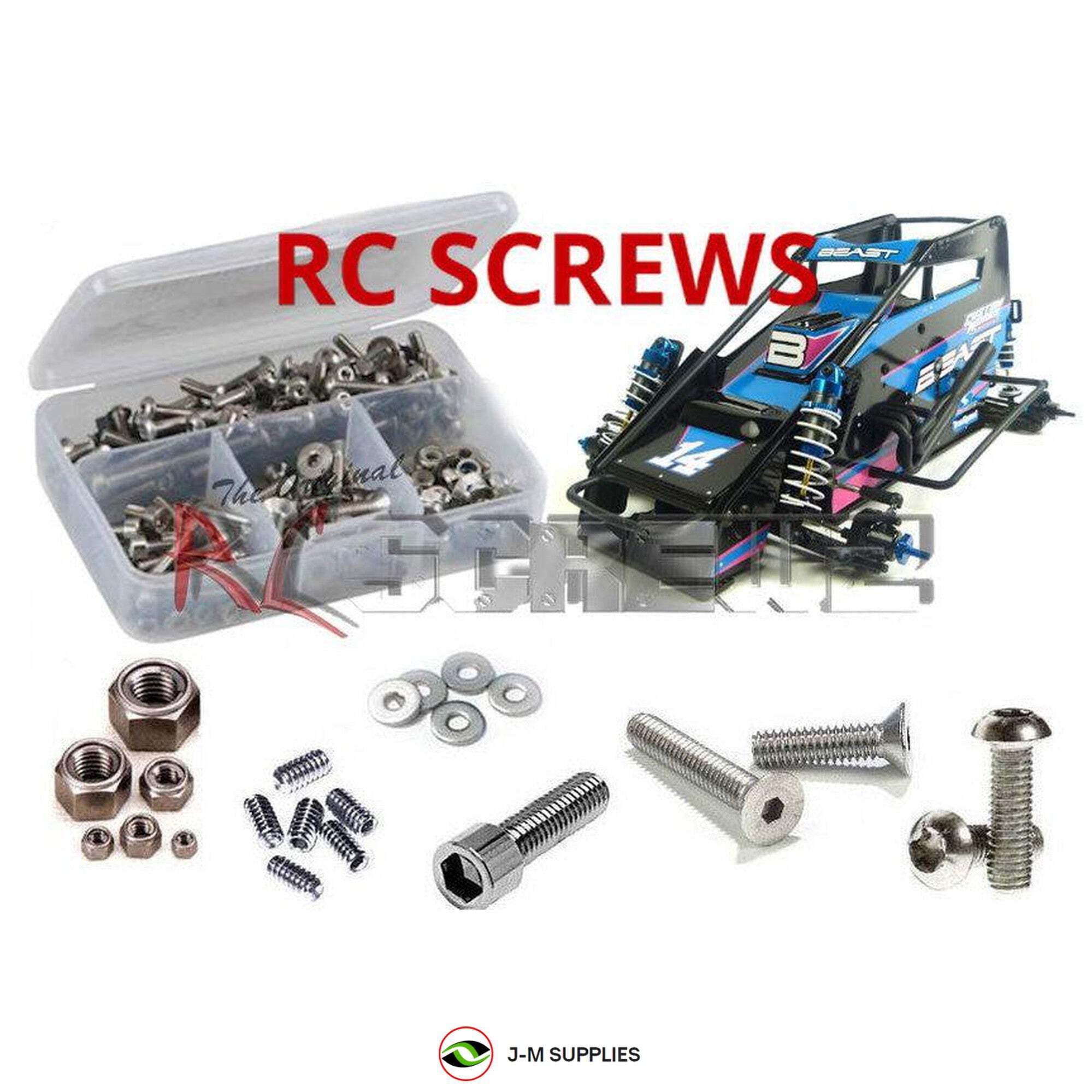RCScrewZ Stainless Screw Kit cus020 for Custom Works RC Beast Midget 1/ ...