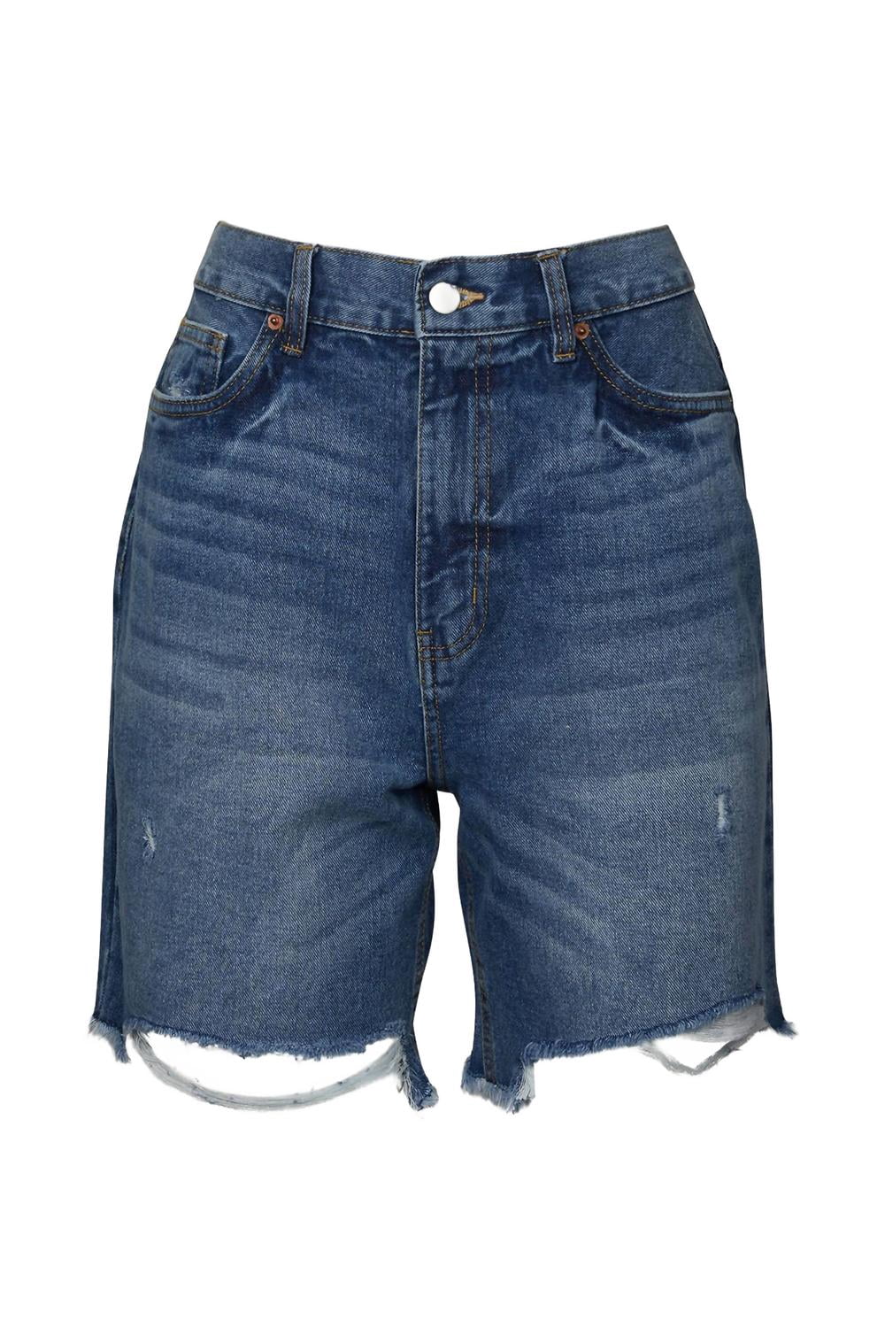 Rd Style Boyfriend High-Waisted Distressed Denim Short - Walmart.com