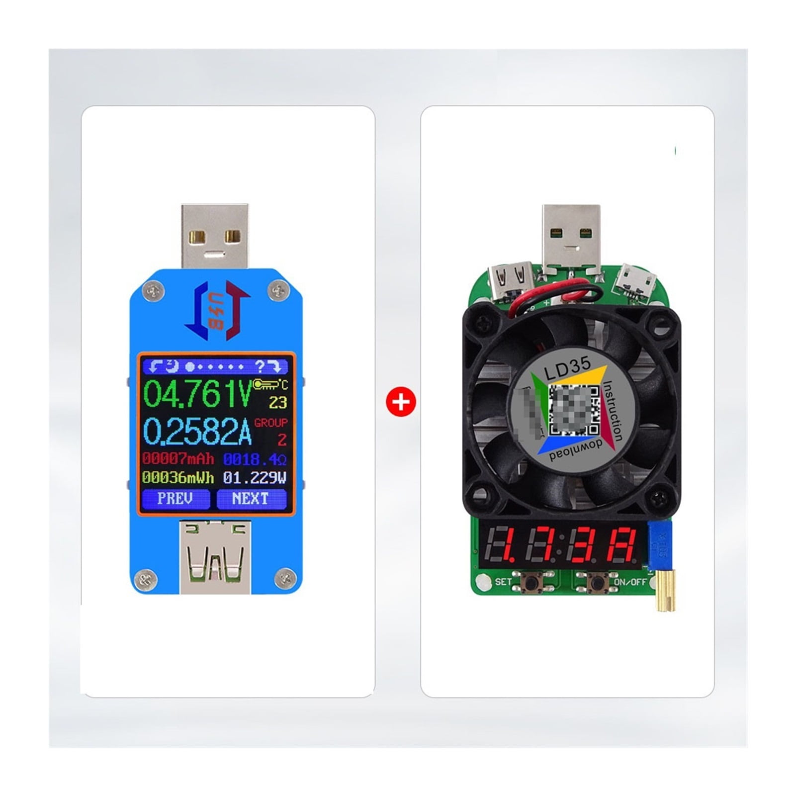 RD UM25 UM25C for APP USB 2.0 Type-C LCD Voltmeter ammeter voltage ...