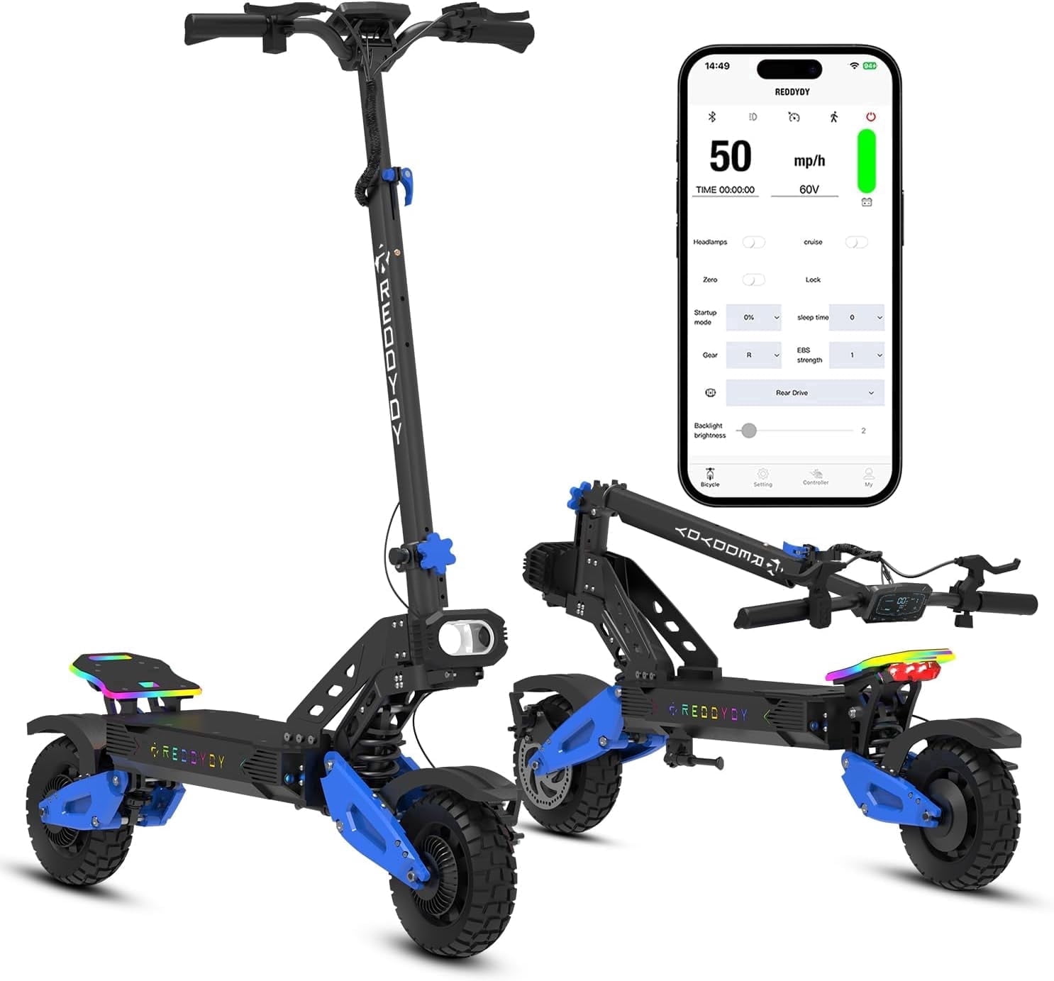 RD2 Off-Road Electric Scooter for Adults, 5000W Dual Motor, 60V 25Ah ...