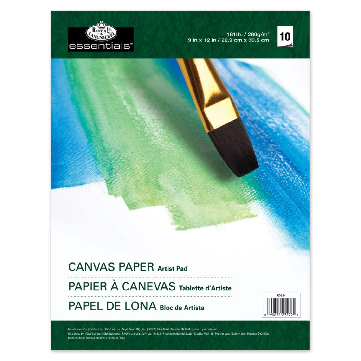 RD354 | 9" X 12" Canvas Paper Pad 10 Sheets - Walmart.com