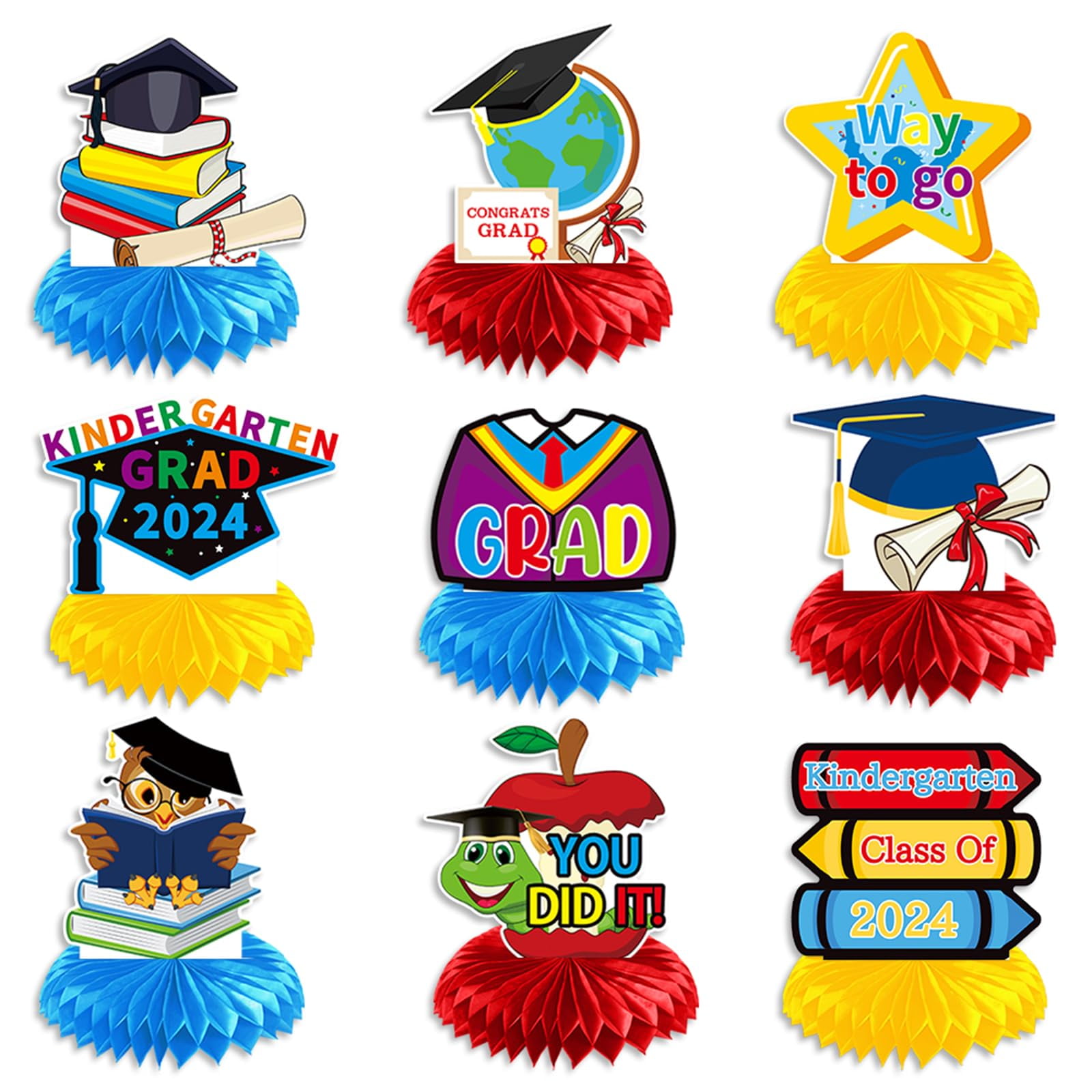RDCREW 9PCS Kindergarten Graduation Centerpieces for Tables 2024 ...