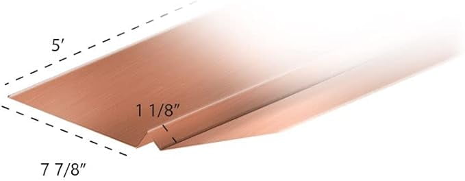 RDP Copper W-Valley Flashing (10 Piece Bundle) (24" x 5' Tile Flashing ...
