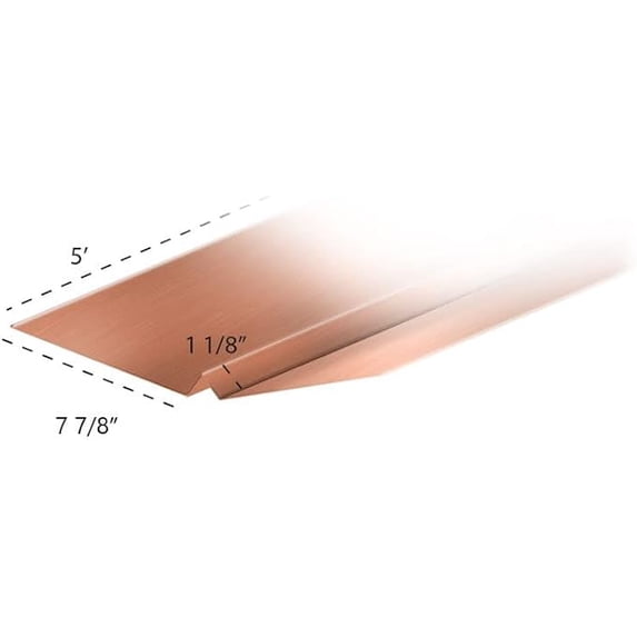 RDP Copper W-Valley Flashing (10 Piece Bundle) (24" x 5' Tile Flashing ...