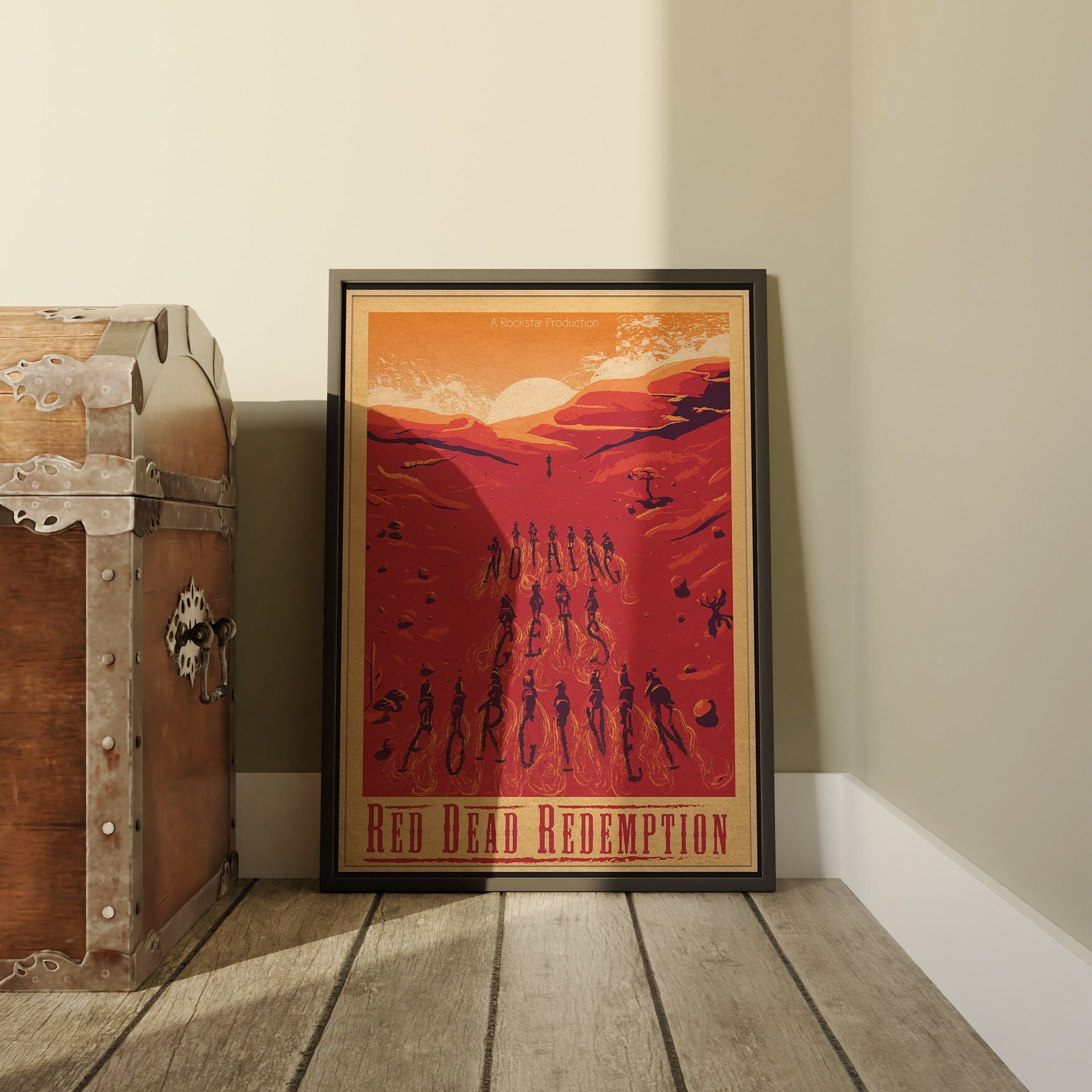 RDR 2 Poster - Vintage Kraft Paper Print - Wild West Video Game Wall ...