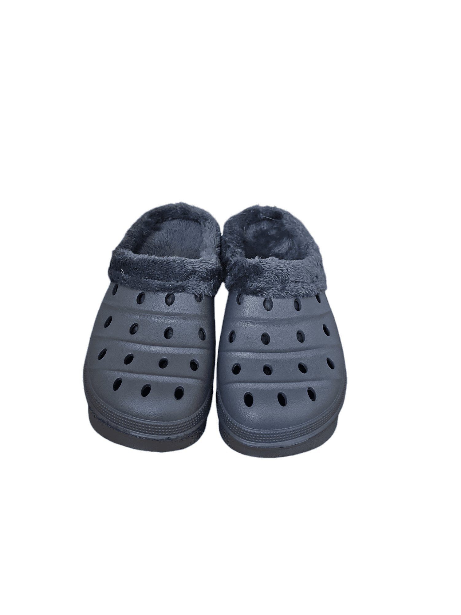 RDRKR Casual Clogs with Plush Lining, Mid Heel Chunky Closed Toe, Gray ...