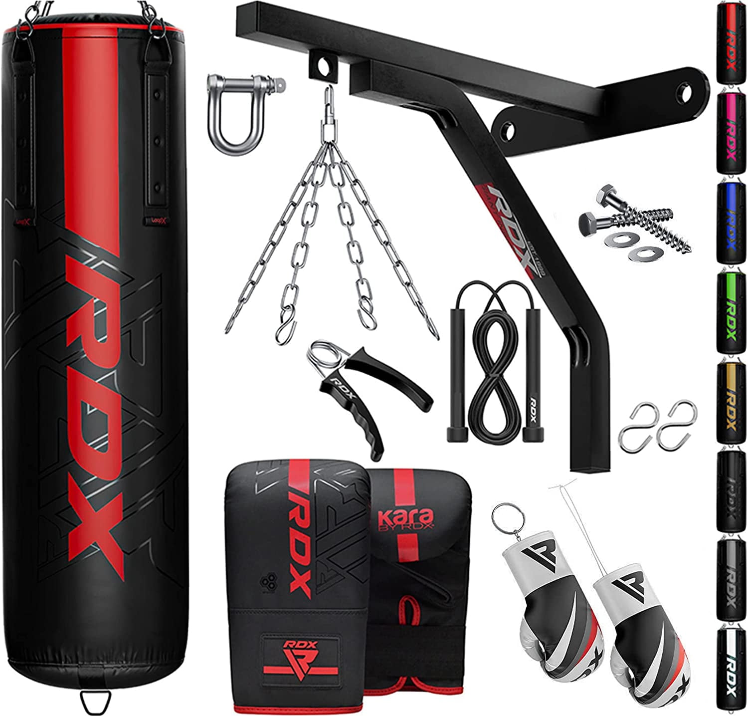 RDX 17 Piece Punching Bag Anti Swing Heavy Filled Boxing Bag Set, Non ...