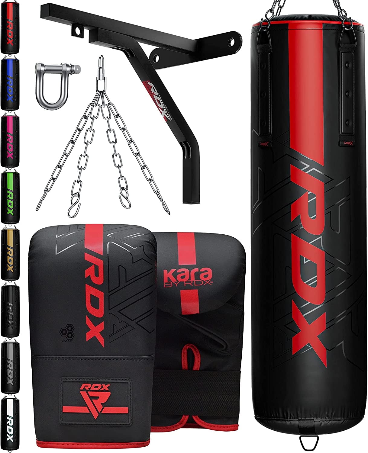 RDX 4PC Punching Bag Anti Swing Heavy Filled Set, Non Tear Maya Hide ...