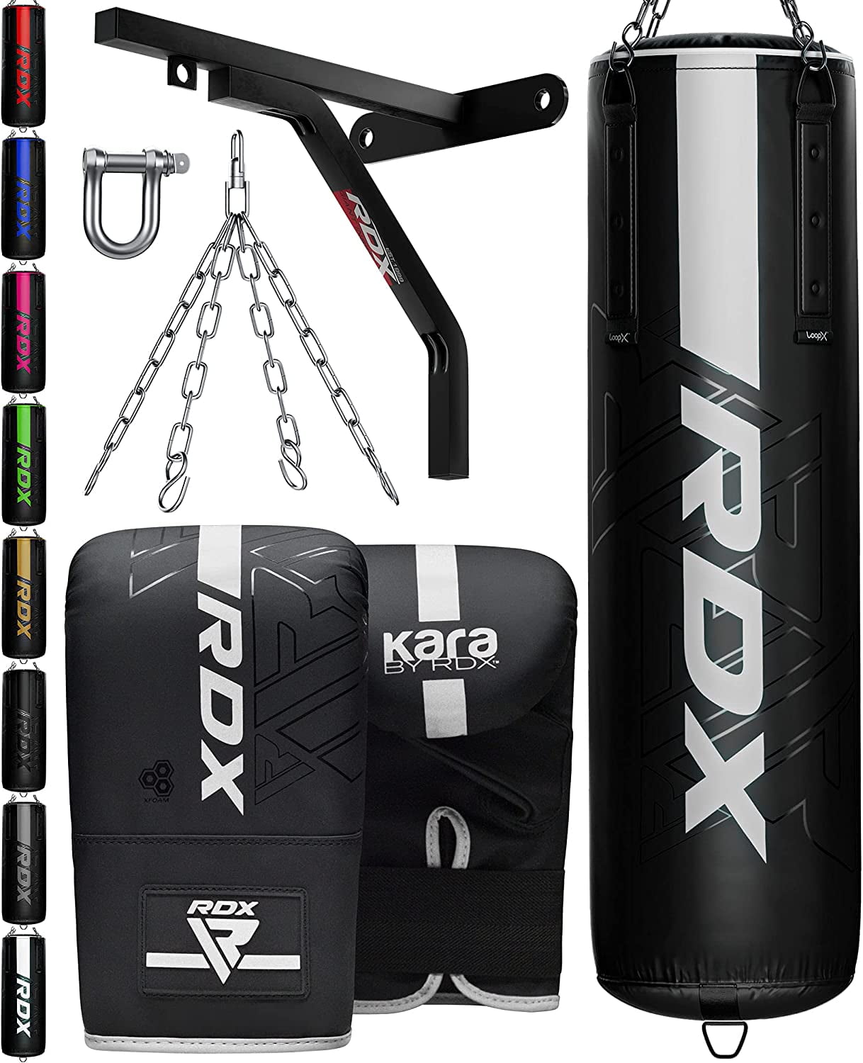 RDX 8PC Punching Bag Heavy Filled Set, Non Tear Maya Hide Leather Adult ...