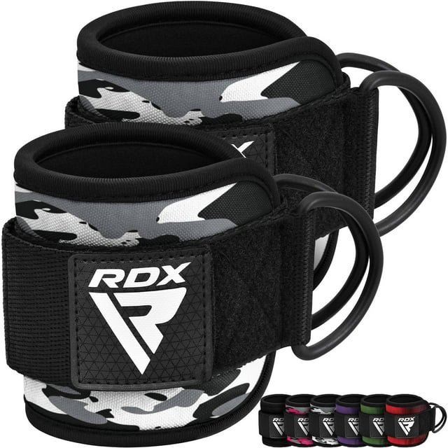RDX Ankle Straps for Cable Machines, Steel Double D-Ring Neoprene ...
