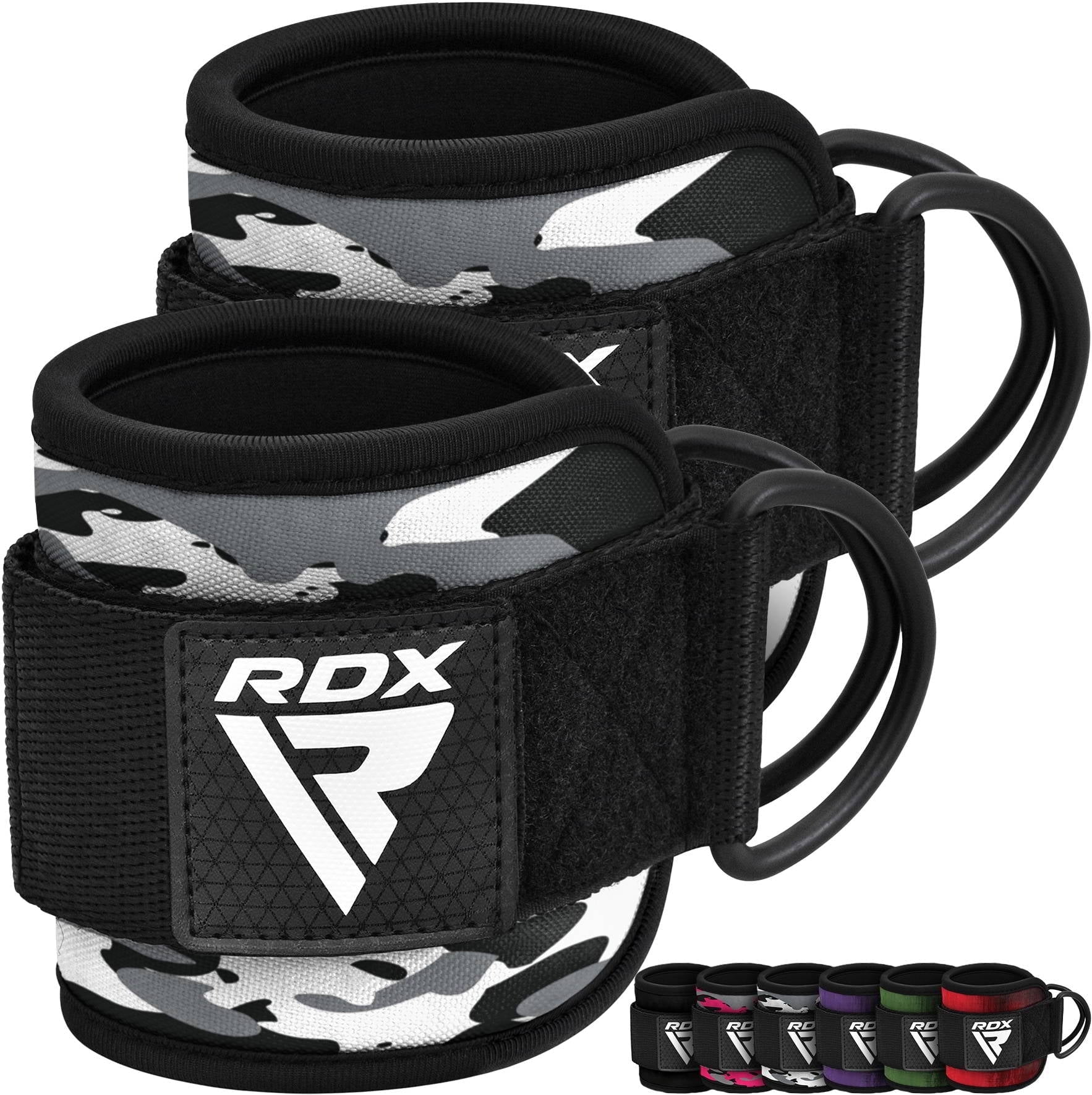 RDX Ankle Straps for Cable Machines, Neoprene Padded Gym Cuffs, Glute ...