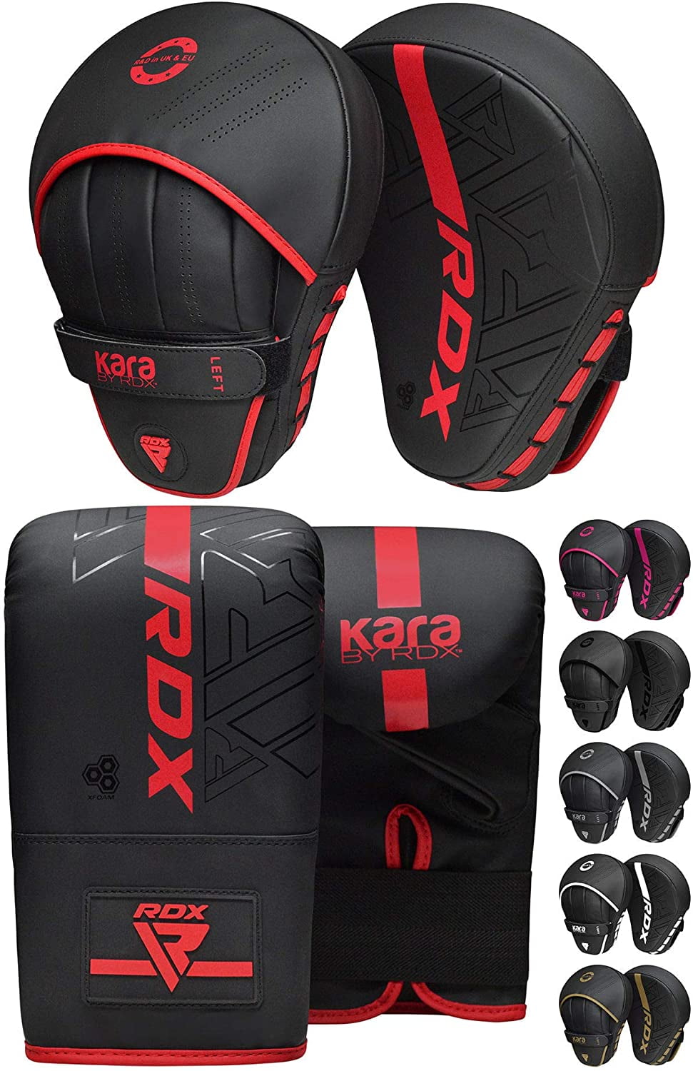 RDX Boxing Pads and Bag Gloves Set, Maya Hide Leather Kara Hook and Jab ...