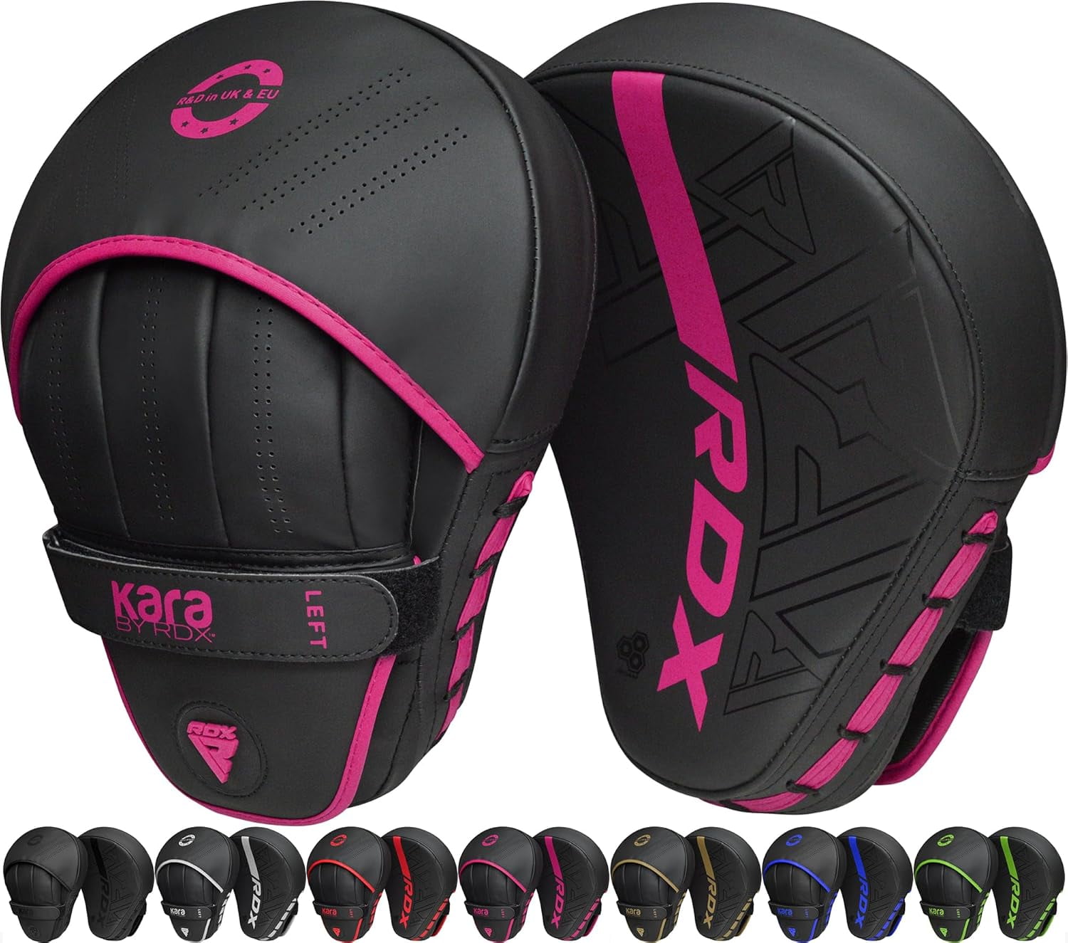 RDX Boxing Pads Curved Focus Mitts, Maya Hide Leather Kara Hook and jab Training Pads ...