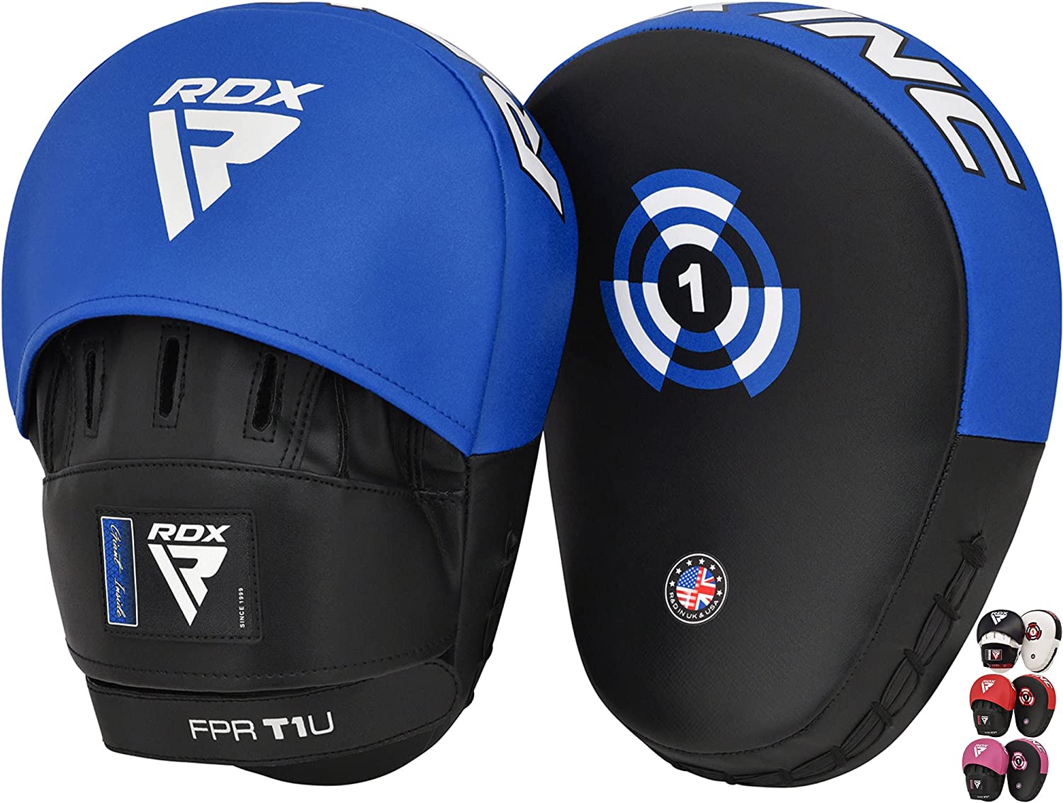 RDX Boxing Pads Focus Mitts, Maya Hide Leather Curved Hook and Jab Target Hand Pads, Great for ...