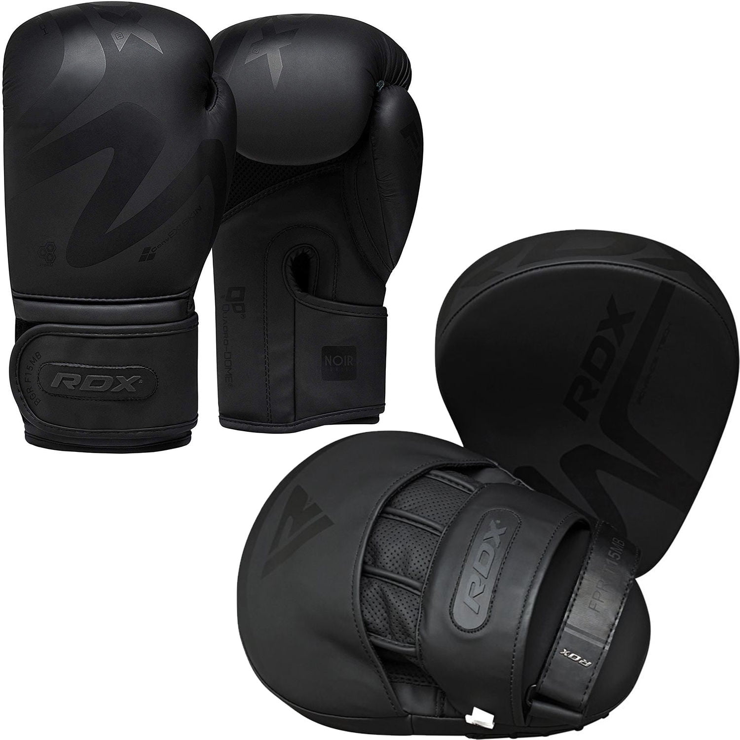 RDX Boxing Pads and Gloves Set | Matte Black ConvEX Skin Leather Hook ...