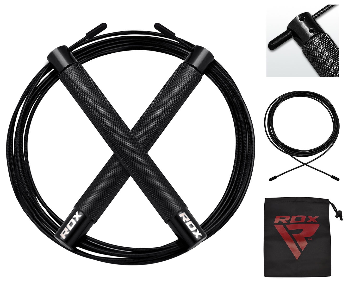 RDX C4 Adjustable Skipping Rope Speed Jump Grip Fitness Skip Training ...