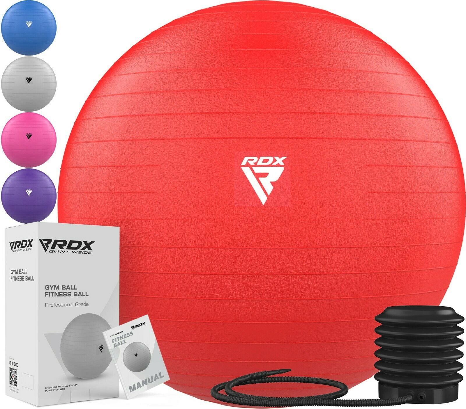 RDX Anti-Burst Exercise Ball, Thick PVC, Balance Ball with Pump for ...