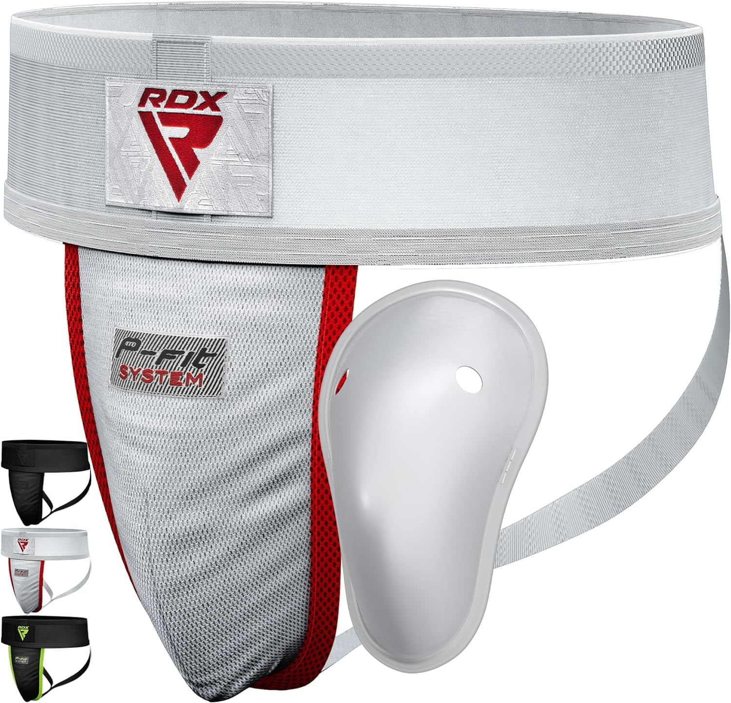 RDX Groin Protector with Cup for Muay Thai, Abdo Gear Men, White, S ...