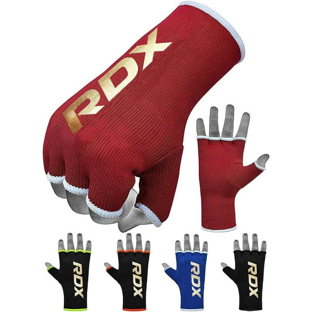 RDX, Hands wraps Inner Gloves, Half Finger Elasticated Bandages, Red, S ...