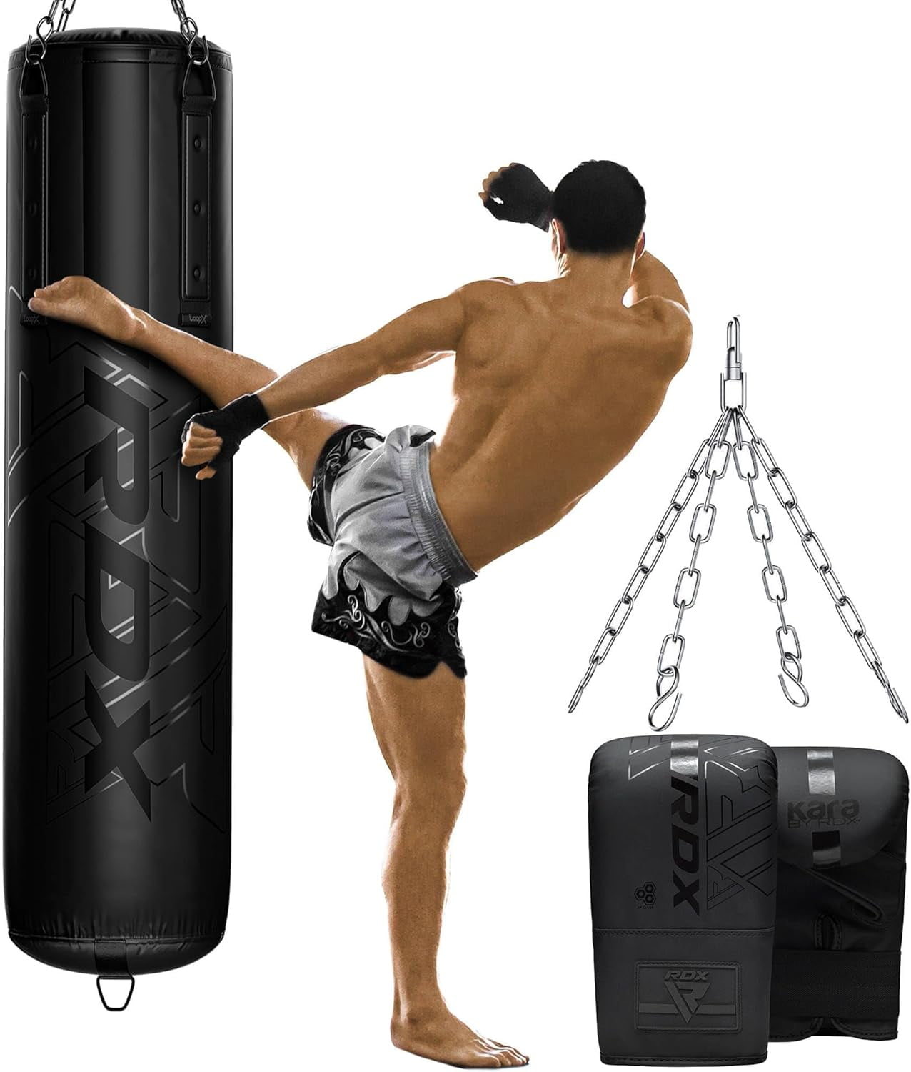 RDX Heavy 5FT Punching Bag for Pro Training, 55lbs Pre Filled with ...