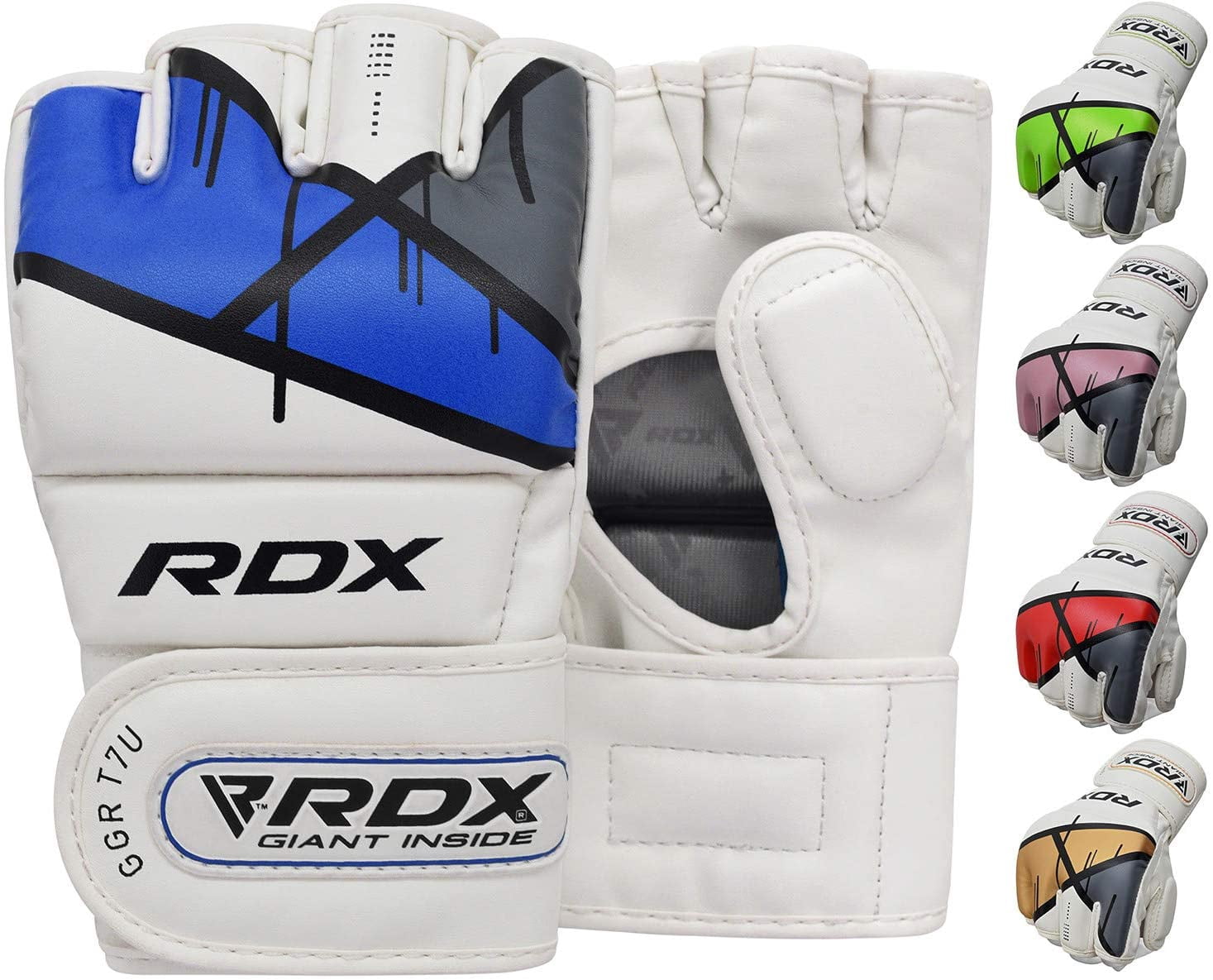 RDX MMA Gloves for Grappling Martial Arts, D-Cut Open Palm Maya Hide ...
