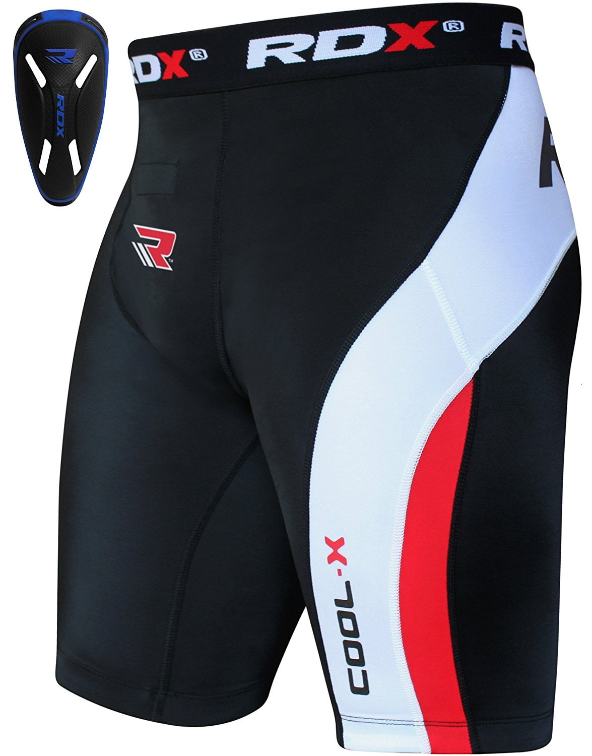 RDX MMA Thermal Compression Shorts Groin Cup Boxing Training Guard Base ...