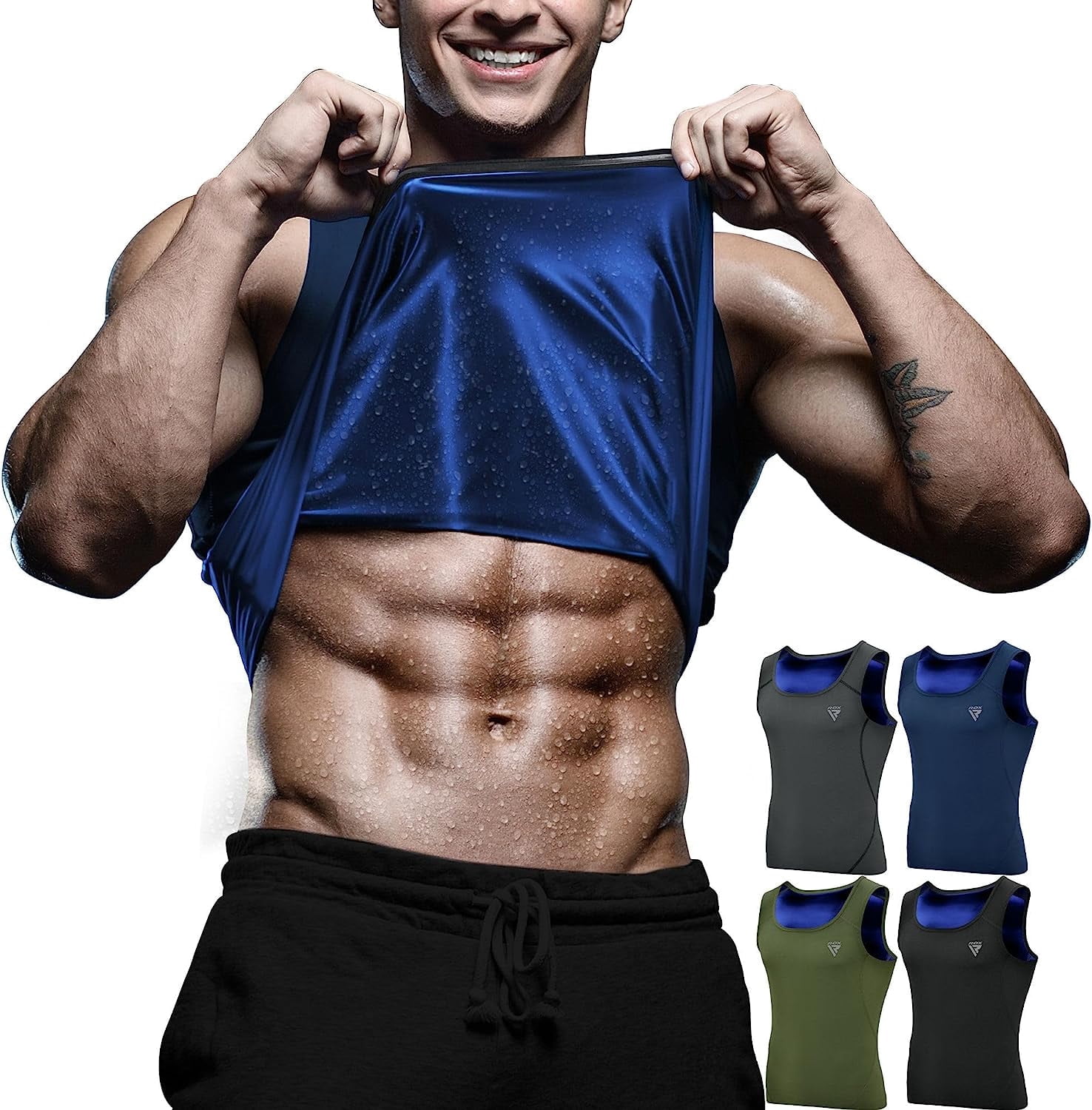 RDX Men's Sauna Vest Heat Trapping Sweat Waist Trainer - REACH OEKO TEX ...