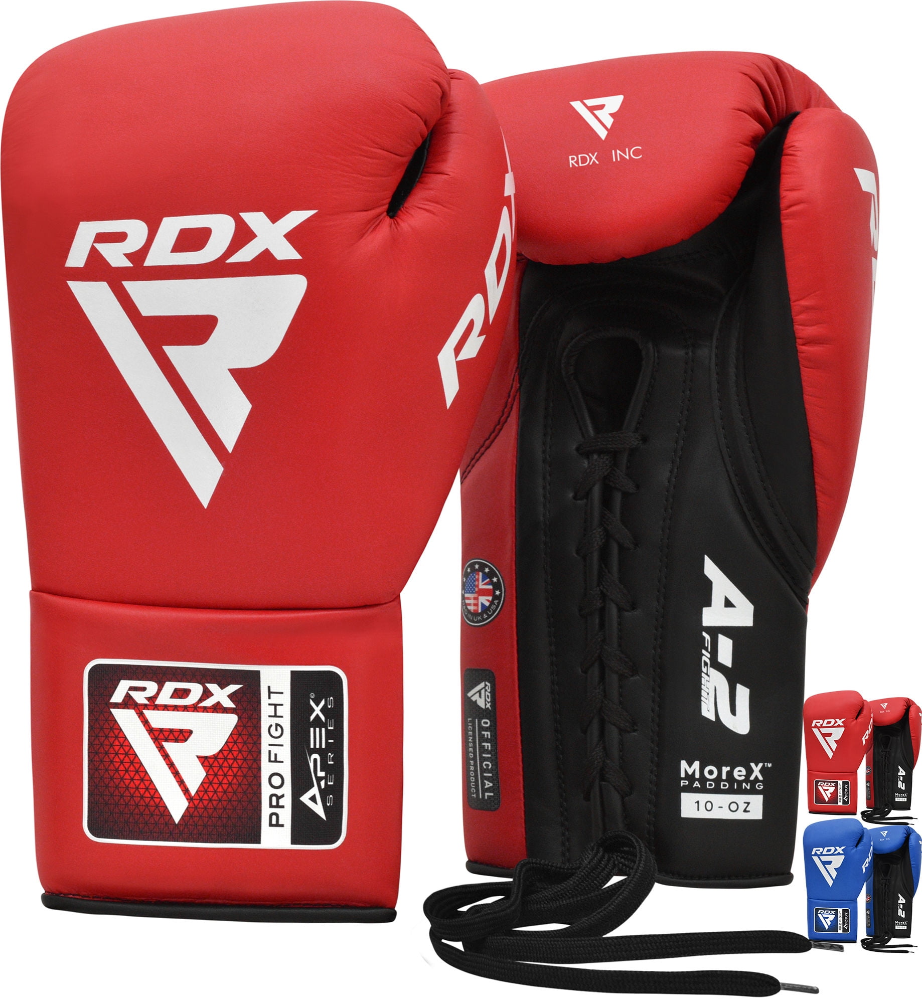RDX Professional Boxing Gloves, APEX Lace-Up Competition Fighter Gloves ...