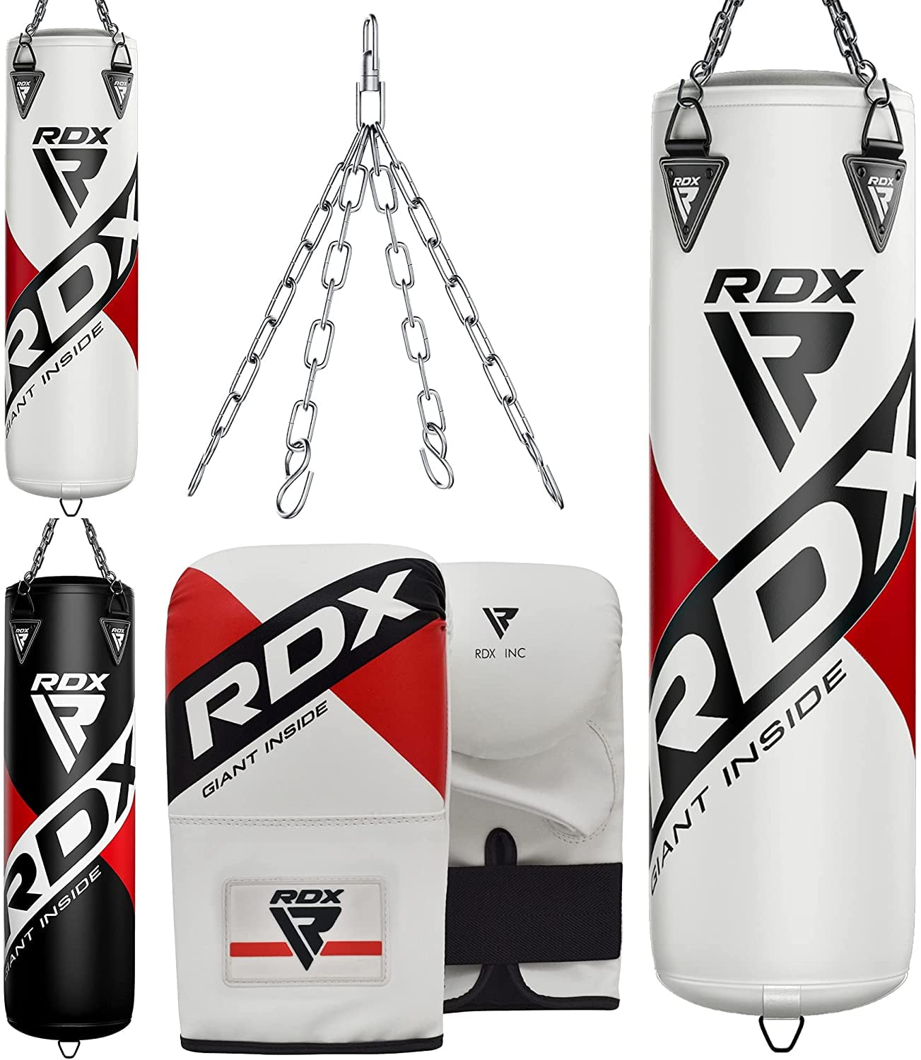 RDX Punch Bag for Boxing Training, 4ft 5ft Filled Heavy Bag Anti Swing ...