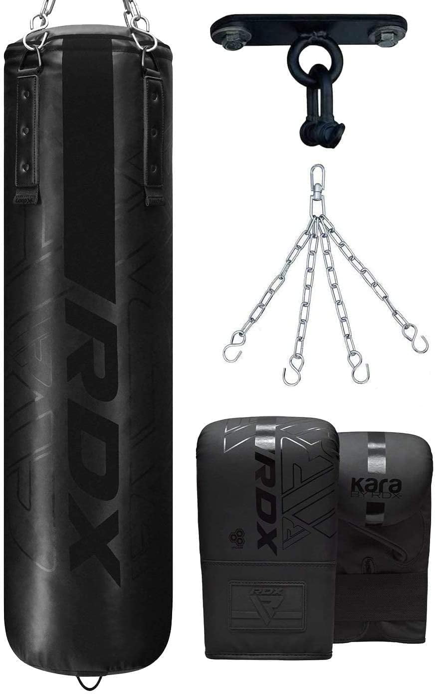RDX Punching Bag Unfilled Set Kick Boxing MMA Training Gloves Heavy ...