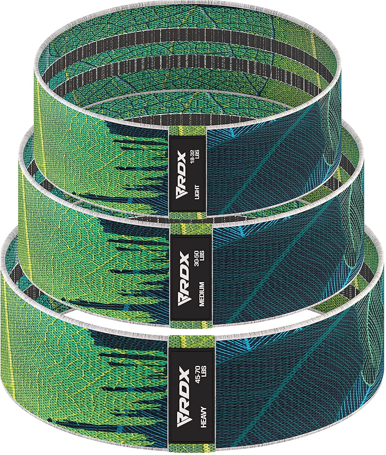 RDX Resistance Bands 3 Level Set, Non-Slip Latex Silk Premium Fabric ...