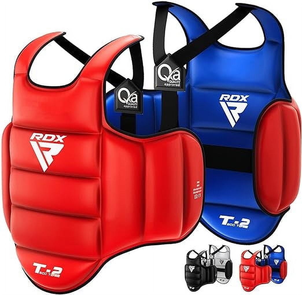 RDX TKD Chest Guard MMA Body Protector, Rib Shield Armor, Blue/Red, S/M ...