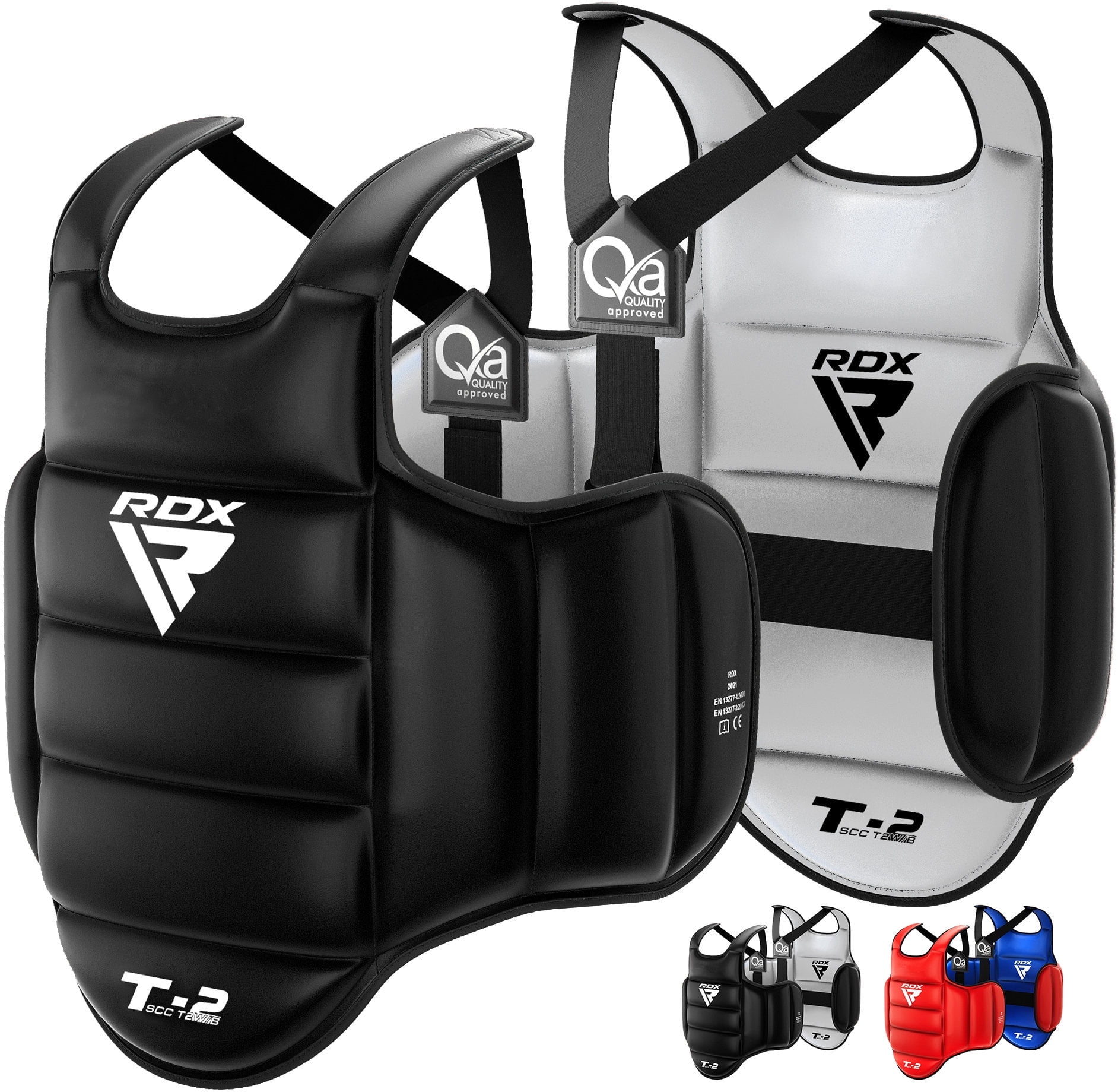 RDX TKD Chest Guard MMA Body Protector, Rib Shield Armor, Blue/Red, S/M ...