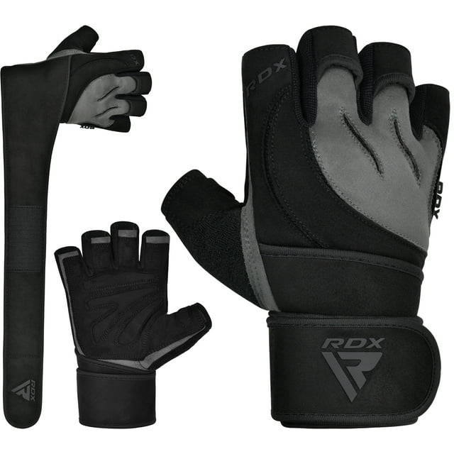 RDX Weightlifting Gloves with Long Wrist Support, Anti-Slip Grip for ...