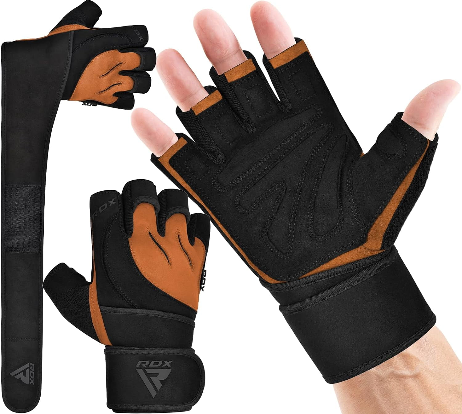 RDX Weight Lifting Gloves for Gym Workout, Long Wrist Support with Anti ...