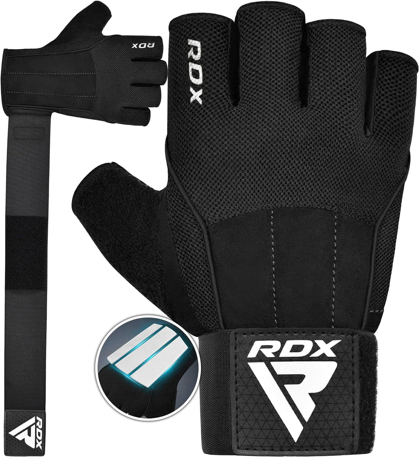 RDX Workout Gloves with, 15-Inch Long Support Strap Anti Slip Palm ...
