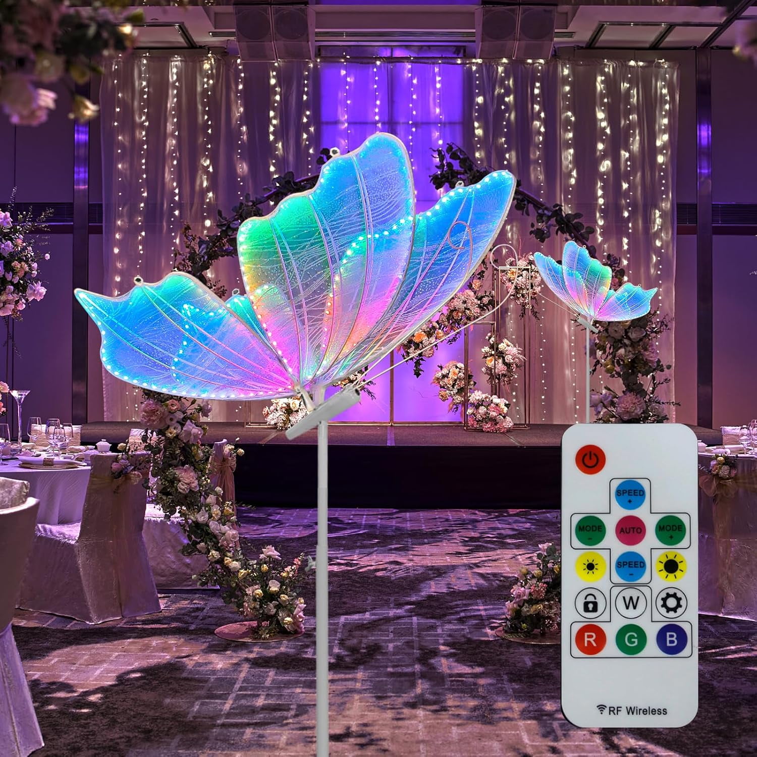 RDYMONKEY 60" Wedding Butterfly Floor Lamp with Remote - RGB Color ...
