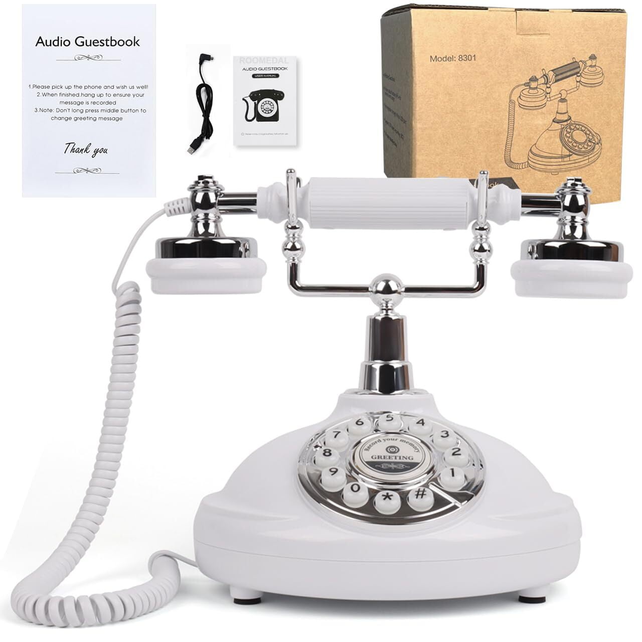 RDYMONKEY Retro Phone Audio Guest Book for Wedding & Parties - Record ...