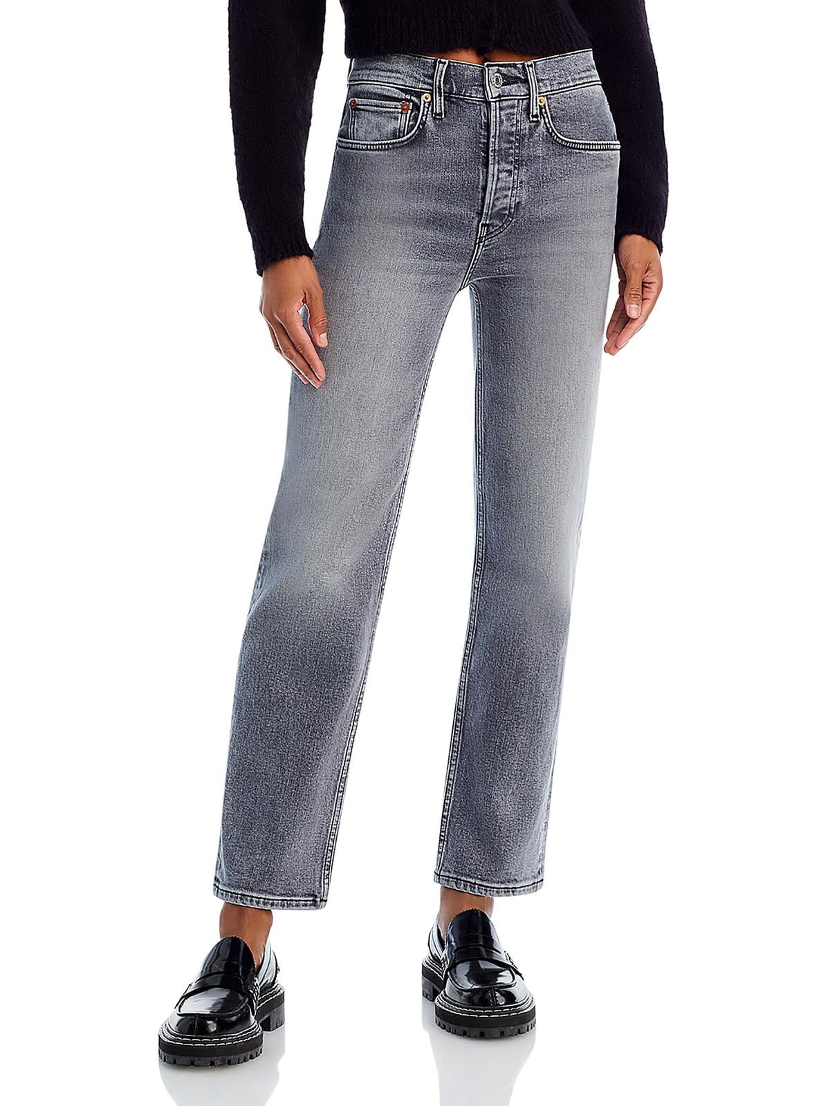 RE/DONE Womens 70s Stove Pipe Ankle High Rise Straight Leg Jeans ...