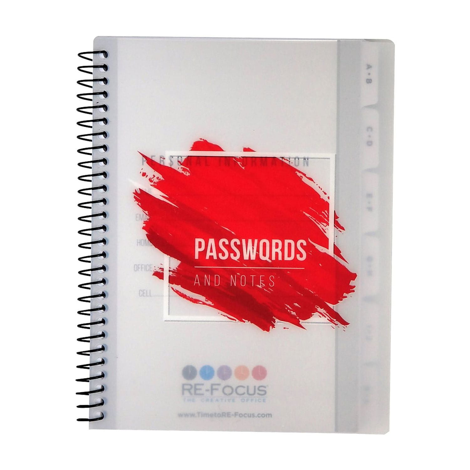 RE-FOCUS THE CREATIVE OFFICE Password Log Book, Pocket-Style, 120 Pages ...
