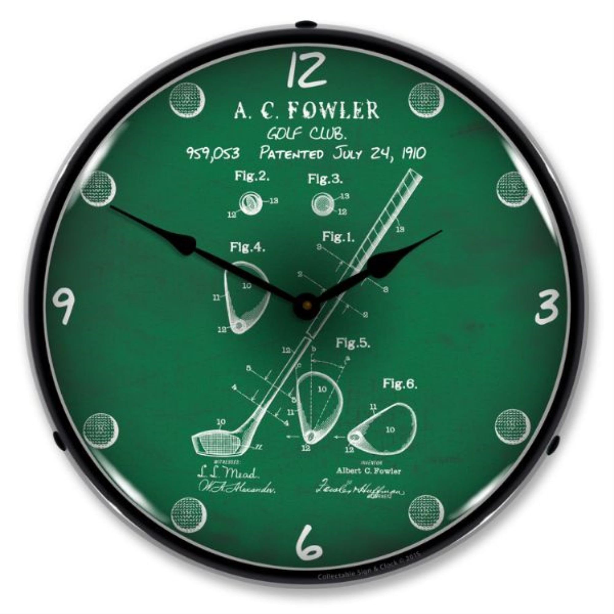 RE1508615 1910 Golf Club Patent clock - Made in USA - Walmart Business ...