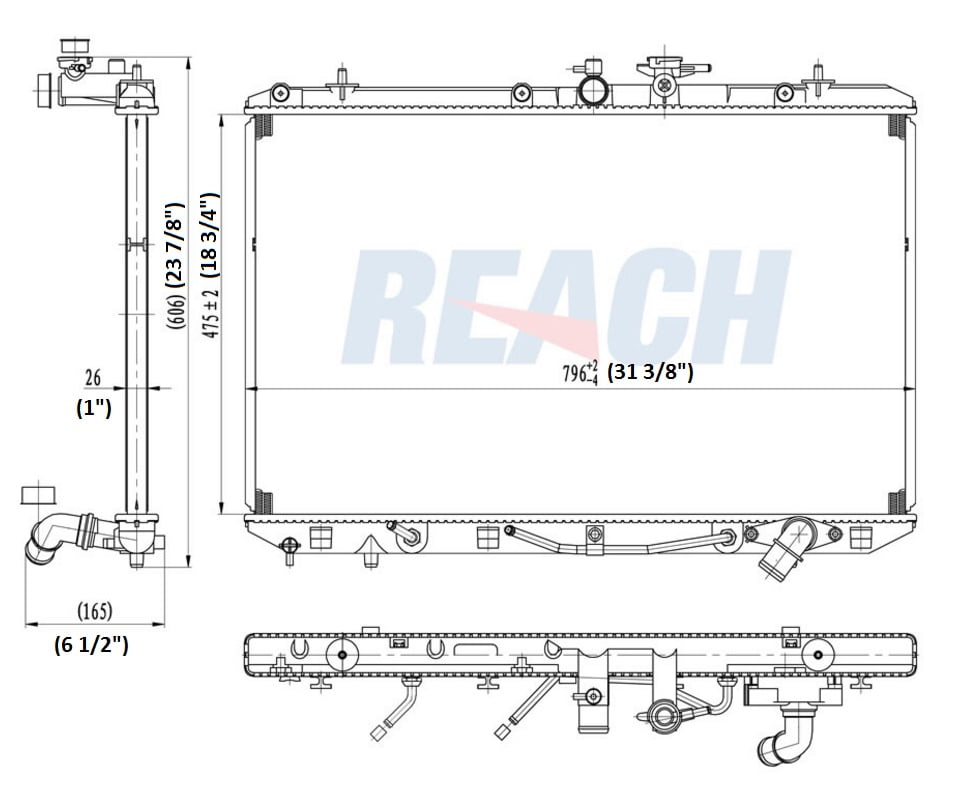 REACH 41-13123 Radiator for 13-09 Toyota Highlander, Automotive ...