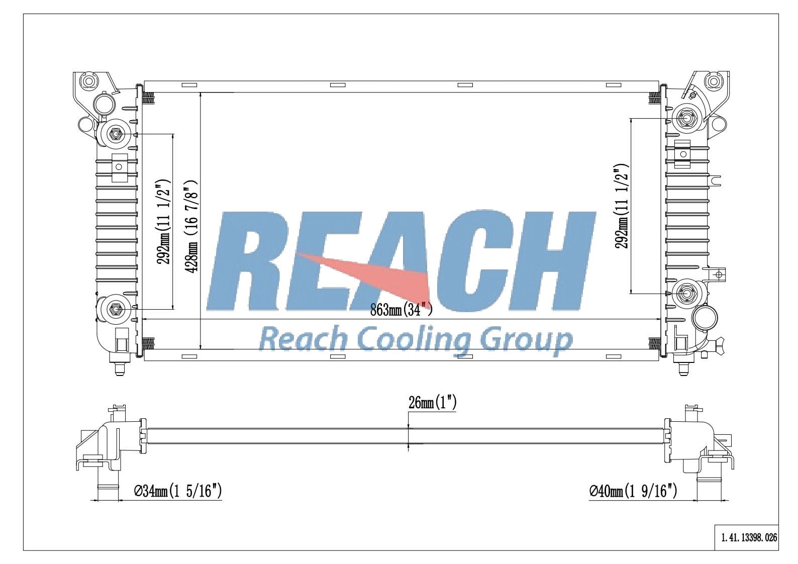 REACH 41-13398 Radiator for 16-15 Cadillac Escalade; 15 Cadillac ...