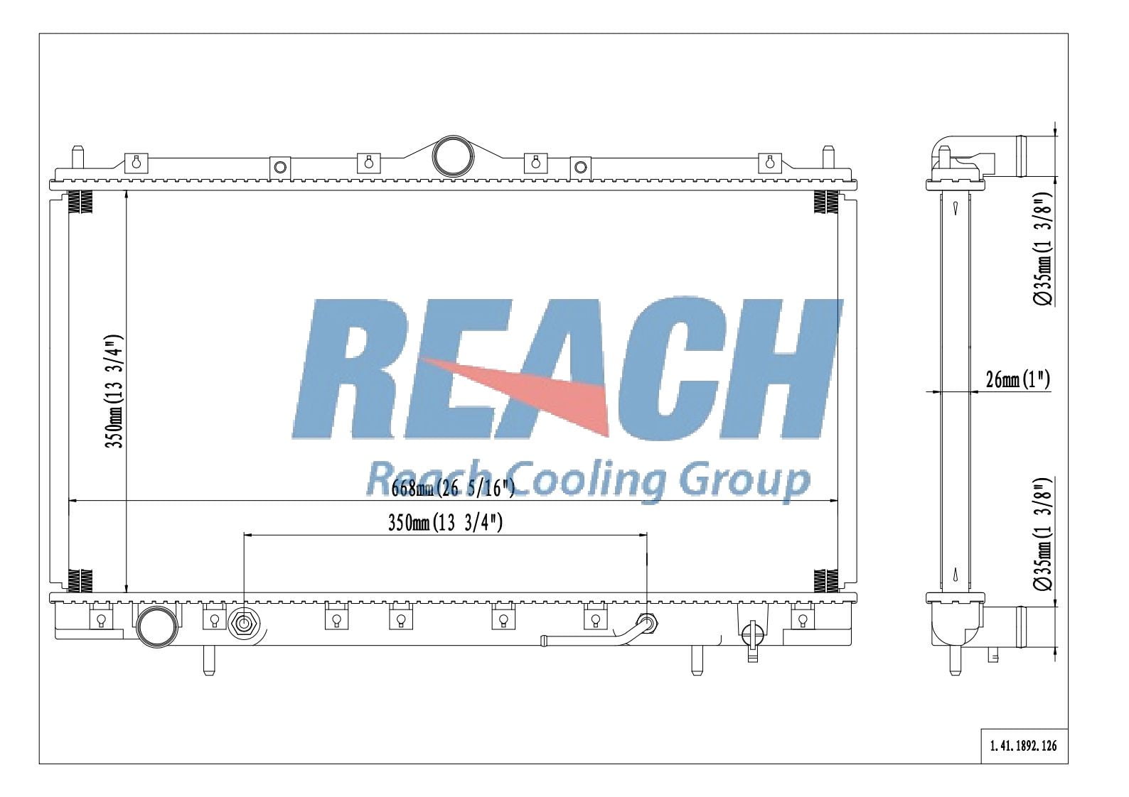 REACH 41-1892 Radiator for 00-95 Chrysler Sebring; 00-95 Dodge Avenger ...