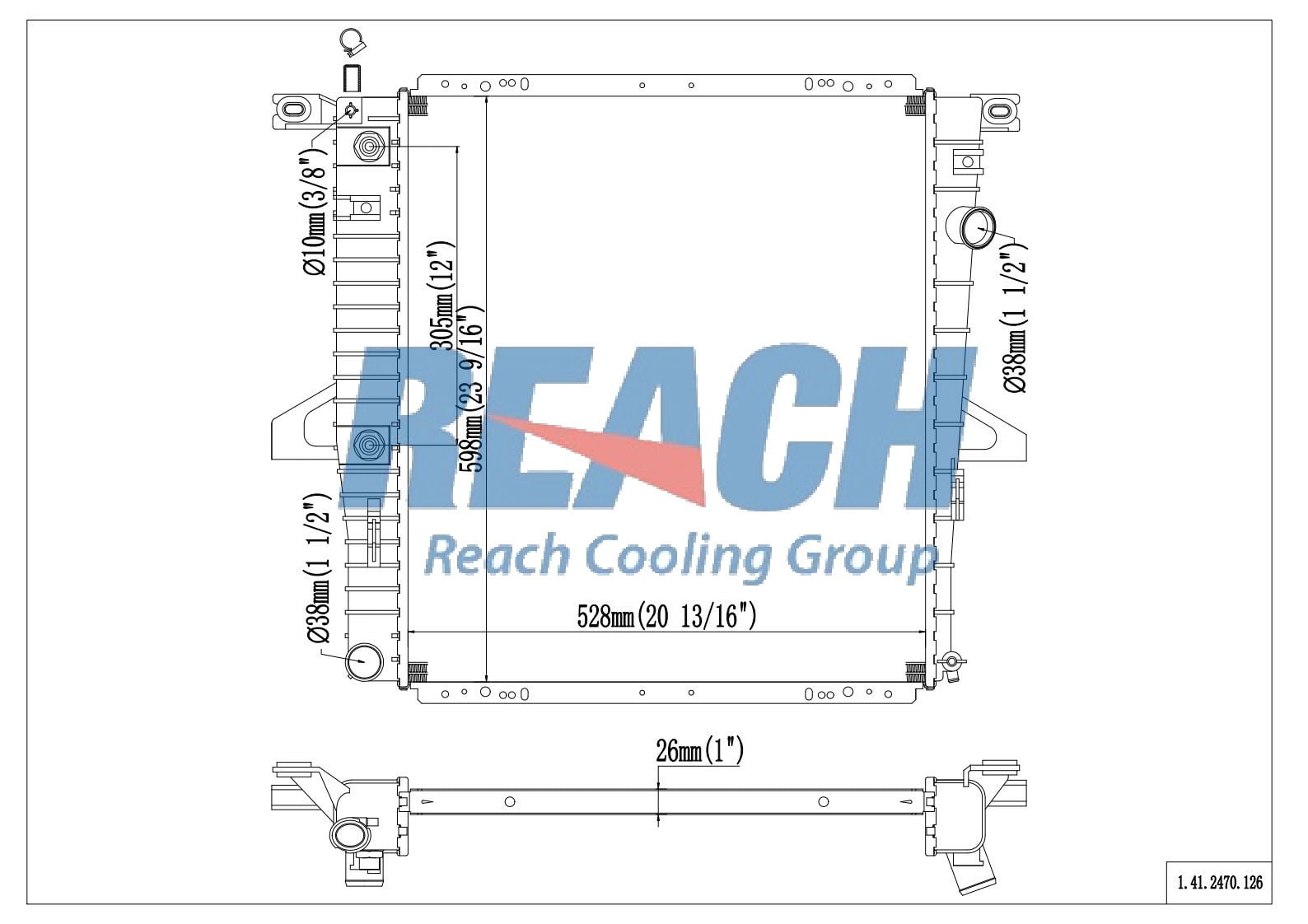 REACH 41-2470 Radiator for 01 Ford F-100 Ranger; 12-01 Ford Ranger; 10 ...