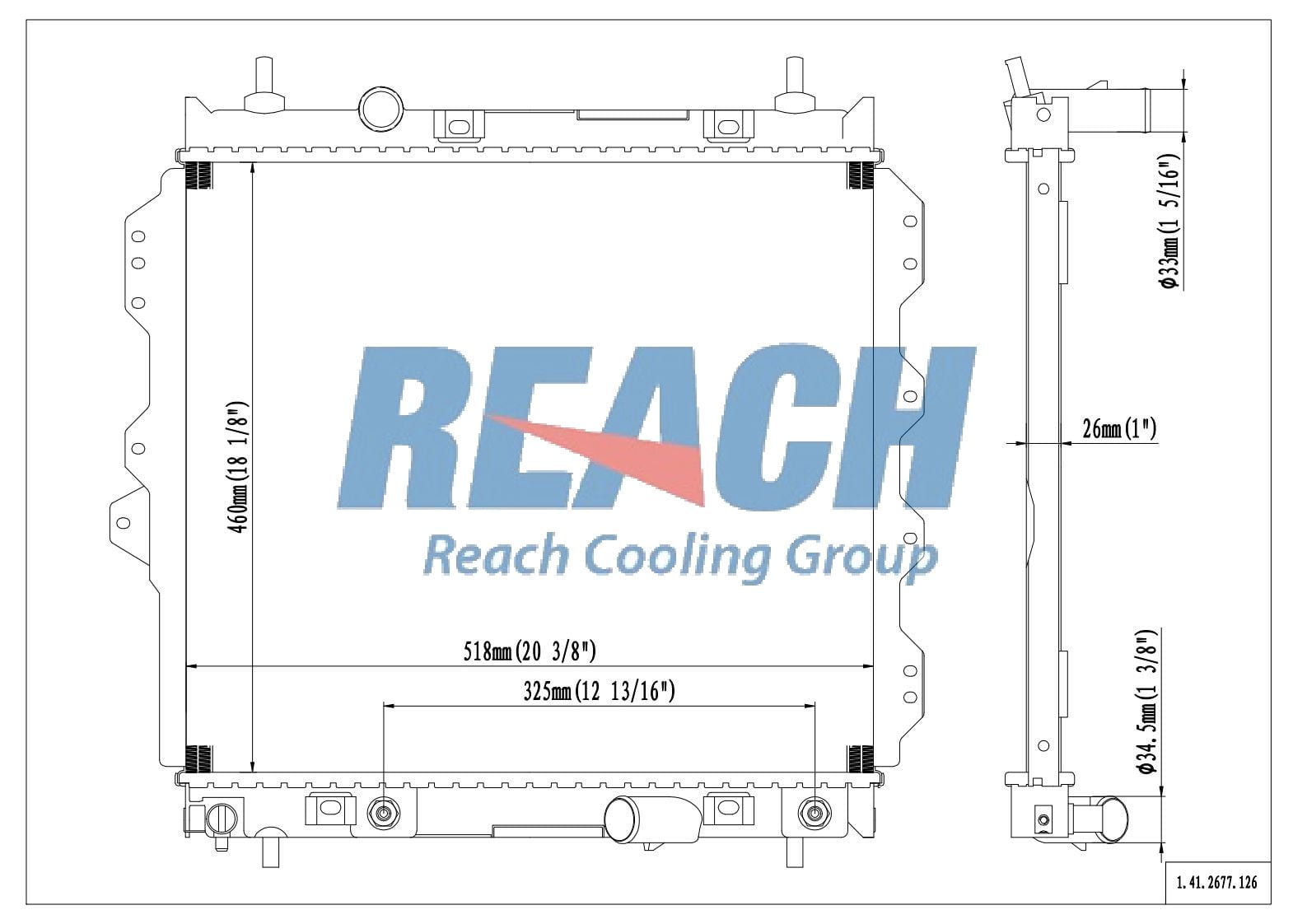 REACH 41-2677 Radiator for 09-03 Chrysler PT Cruiser, Automotive ...