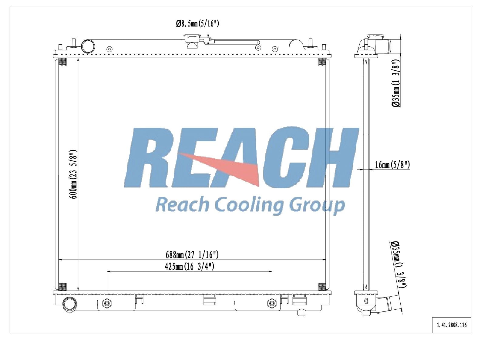 REACH 41-2808 Radiator - Nissan Frontier Suzuki Equator - Walmart.com