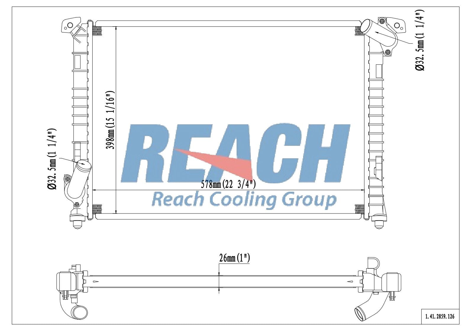 REACH 41-2859 Radiator for 06-02 Mini Cooper, Automotive Radiator ...