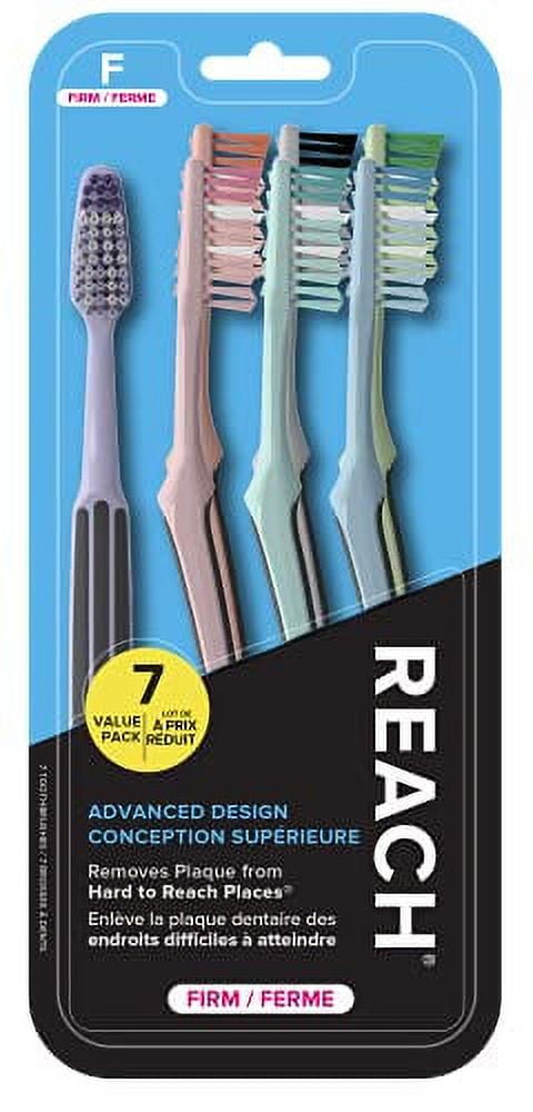 Reach Advanced Design Toothbrush, Firm Bristles, 7 Count Value Pack ...